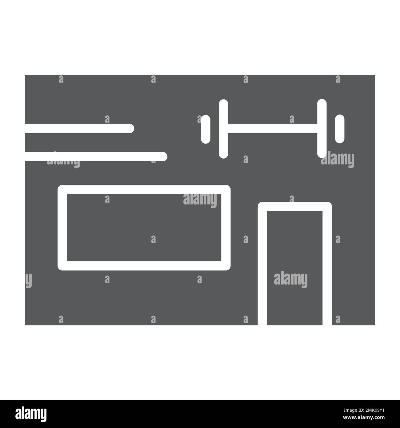 Gym glyph icon, athletic and sport, building sign, vector graphics, a ...