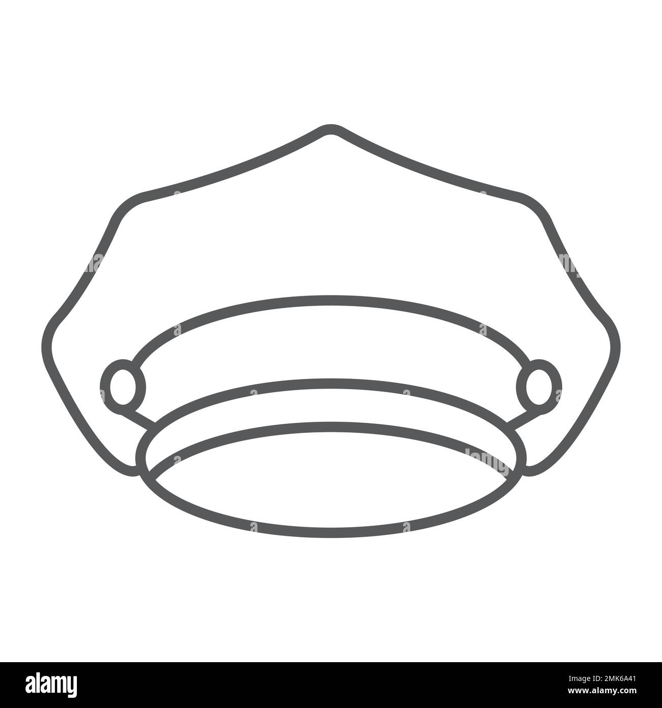 Police hat thin line icon, police and uniform, cap sign, vector ...