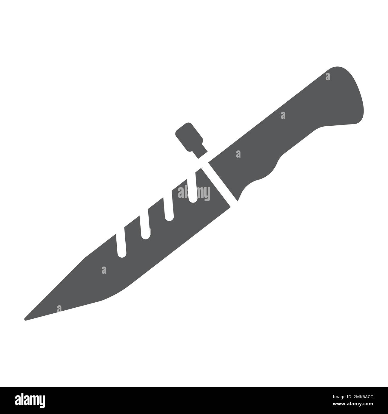 Bayonet knife glyph icon, weapon and army, combat knife sign, vector ...