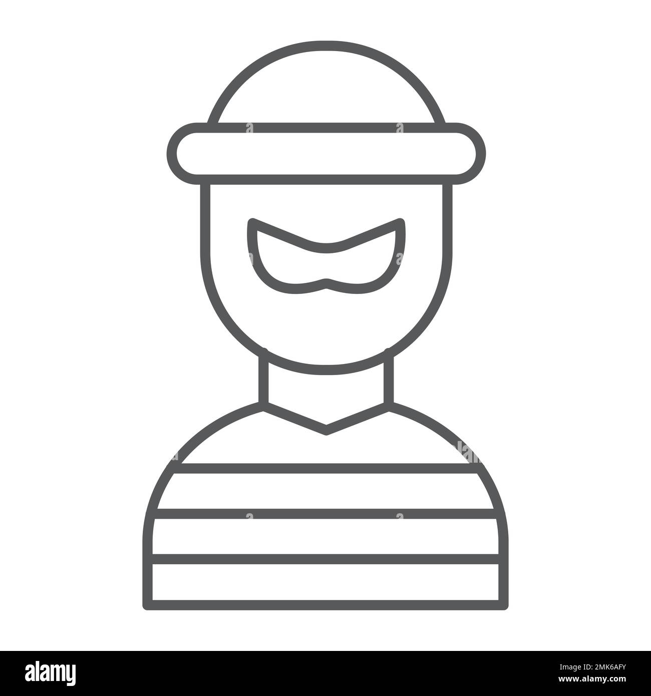 Robber thin line icon, burglar and criminal, bandit sign, vector ...