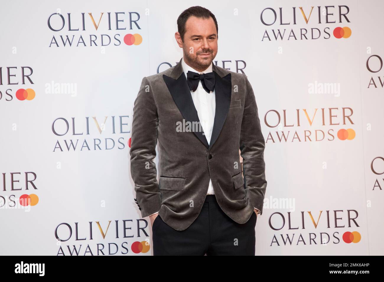 Actor Danny Dyer poses for photographers backstage at the Olivier ...