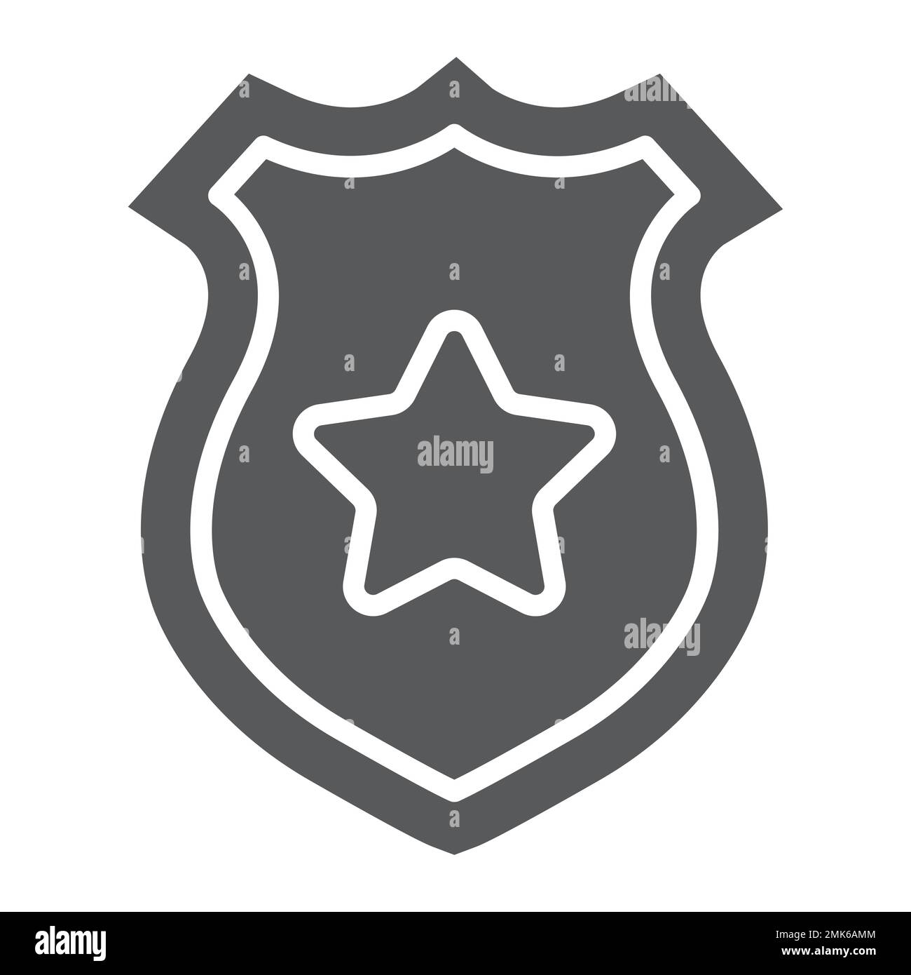 Police badge glyph icon, police and sheriff, officer badge sign, vector ...