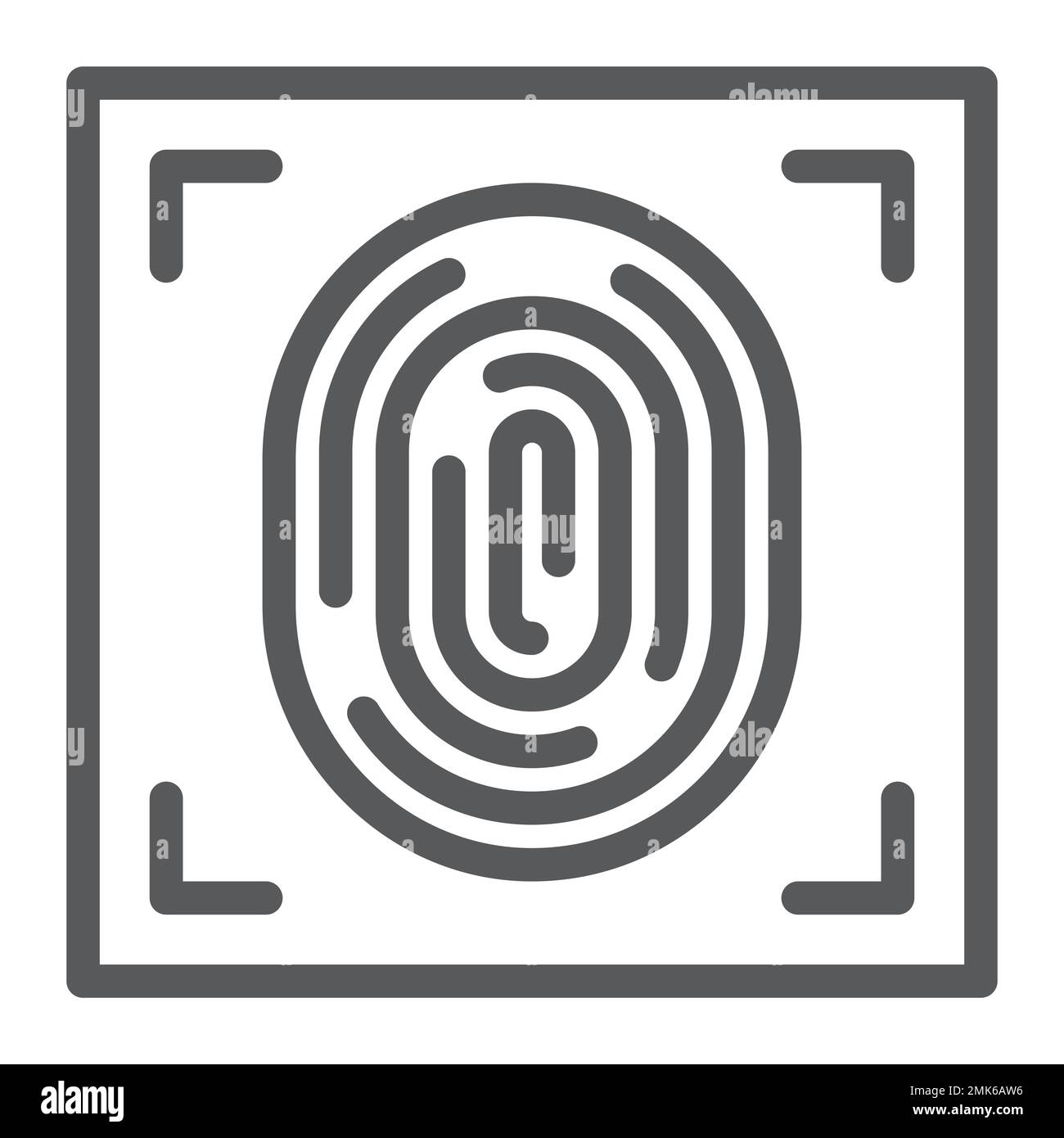 Fingerprint line icon, id and security, print sign, vector graphics, a ...