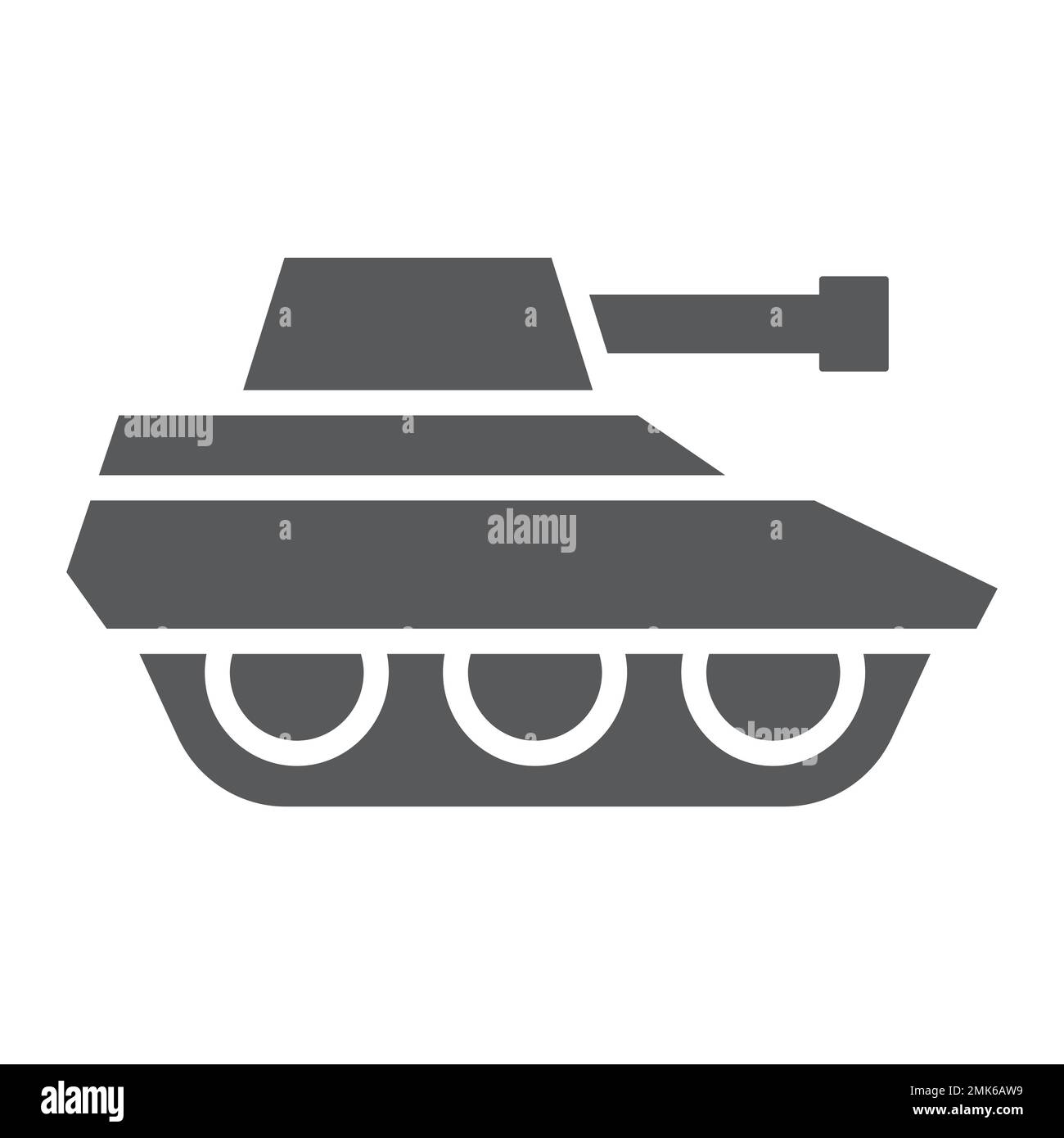 Military tank glyph icon, war and army, vehicle sign, vector graphics ...