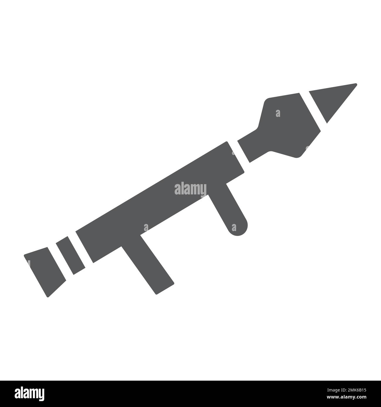 Rocket launcher glyph icon, firearm and grenade, weapon sign, vector ...