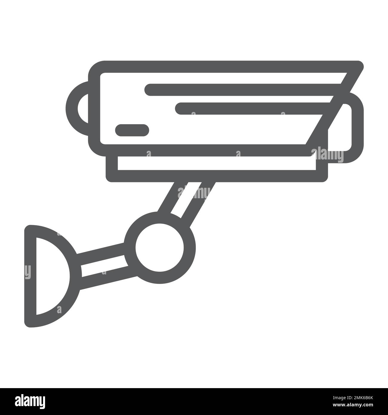 CCTV line icon, security and monitoring, surveillance camera sign ...