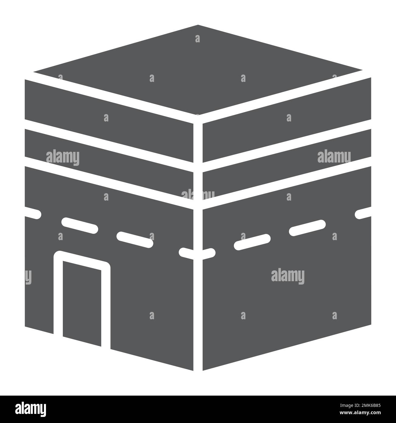 Kaaba mecca glyph icon, islamic and culture, building sign, vector ...