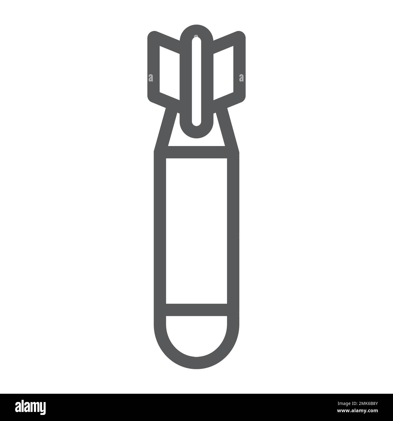 Air bomb line icon, weapon and military, missile sign, vector graphics ...