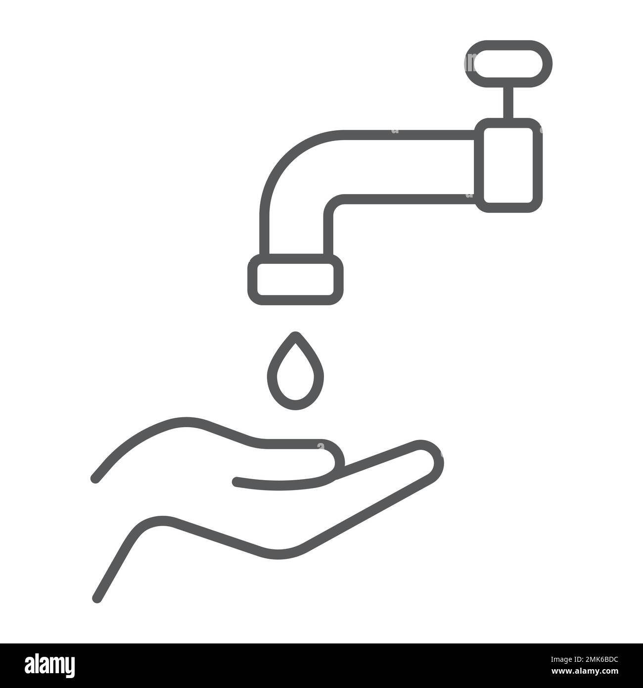 Islamic wudu thin line icon, arabic and prayer, hand wash sign, vector ...