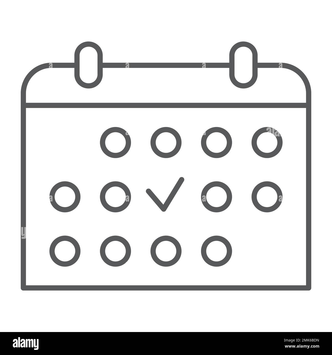 Training schedule thin line icon, sport and organizer, calendar sign ...