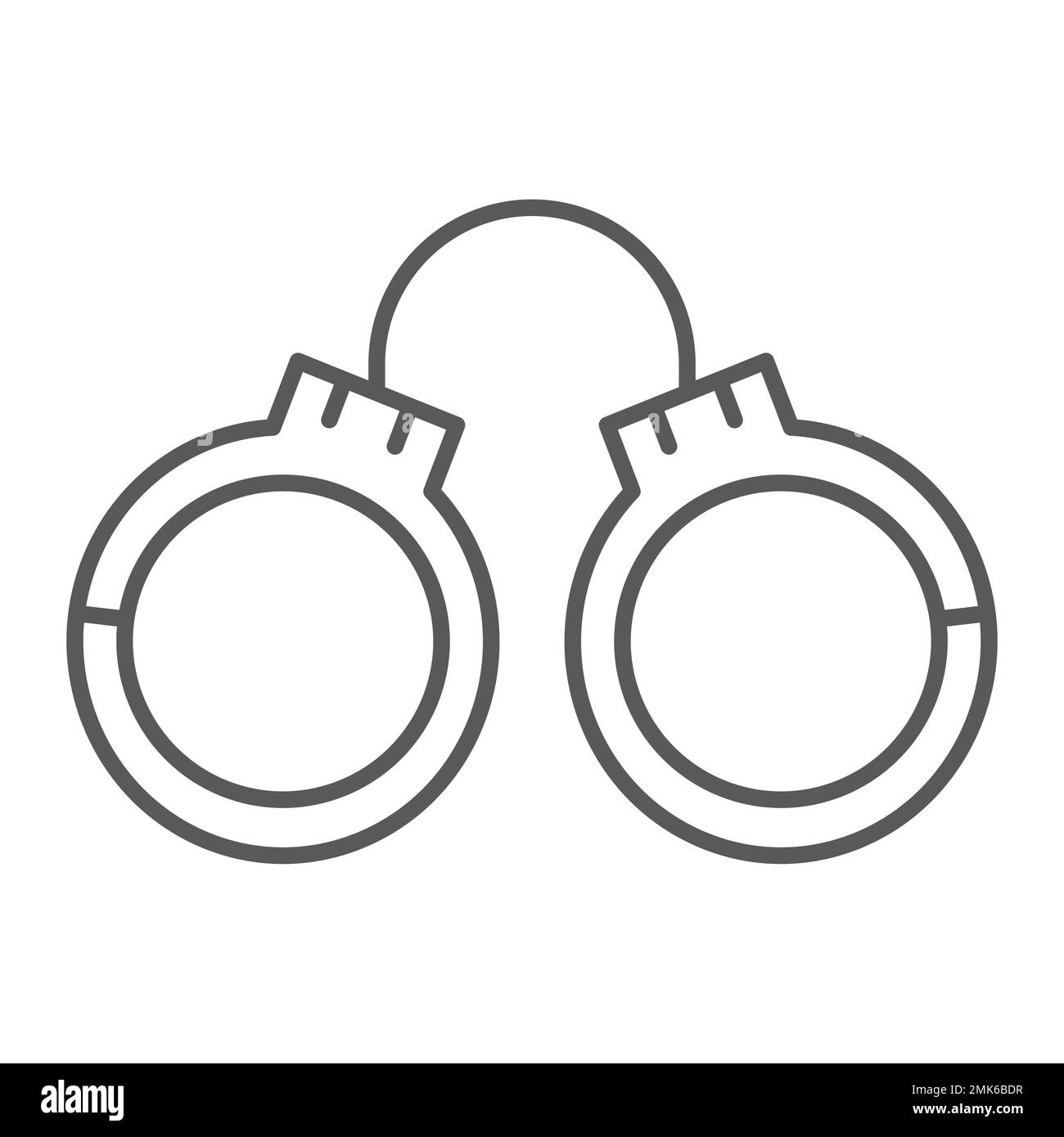 Handcuffs thin line icon, chain and lock, cuffs sign, vector graphics ...