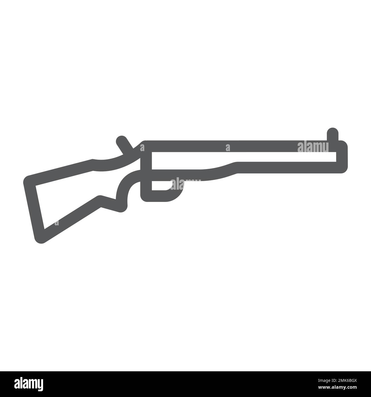 Shotgun line icon, weapon and military, rifle sign, vector graphics, a ...