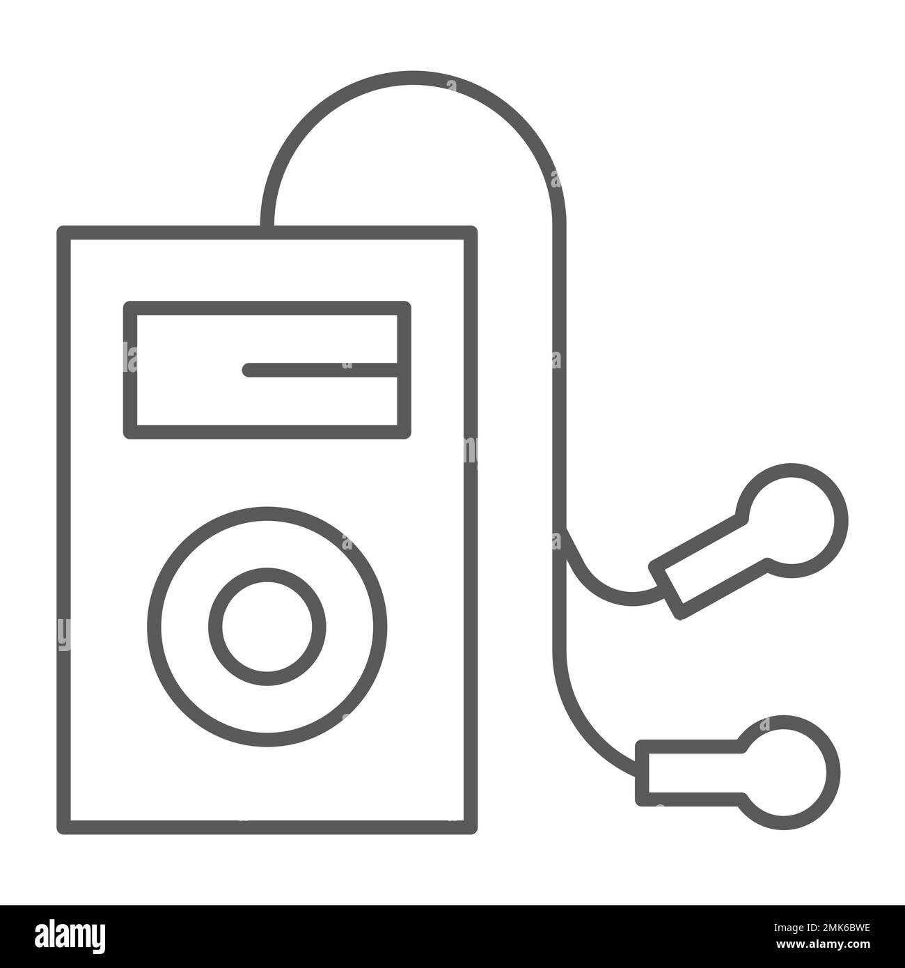 Mp3 player thin line icon, audio and sound, music player sign, vector ...
