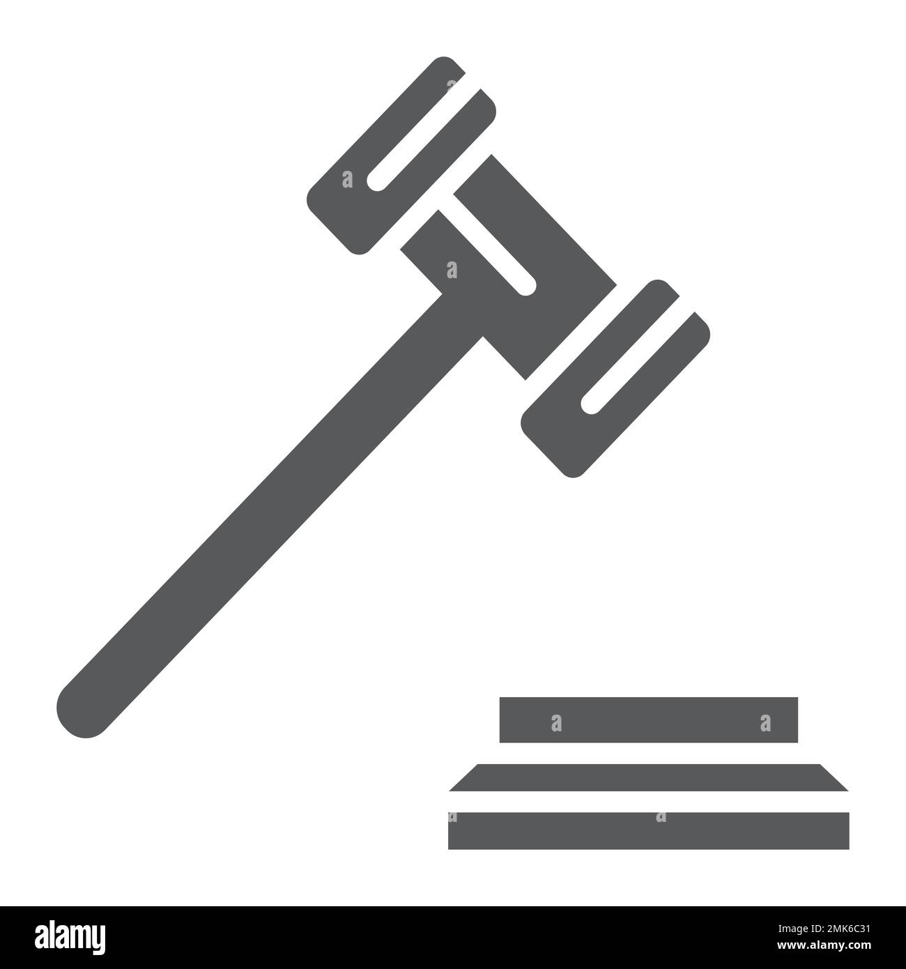 Gavel glyph icon, justice and judge, hammer sign, vector graphics, a ...