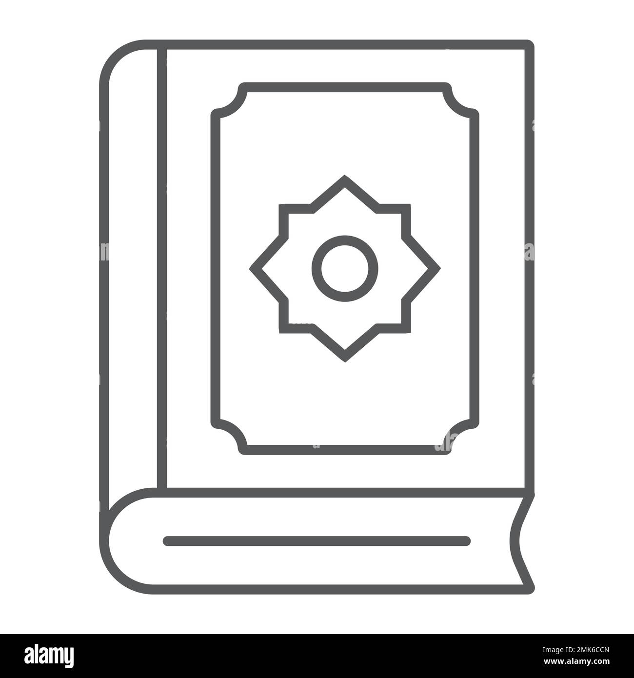Quran thin line icon, islam and book, koran sign, vector graphics, a ...
