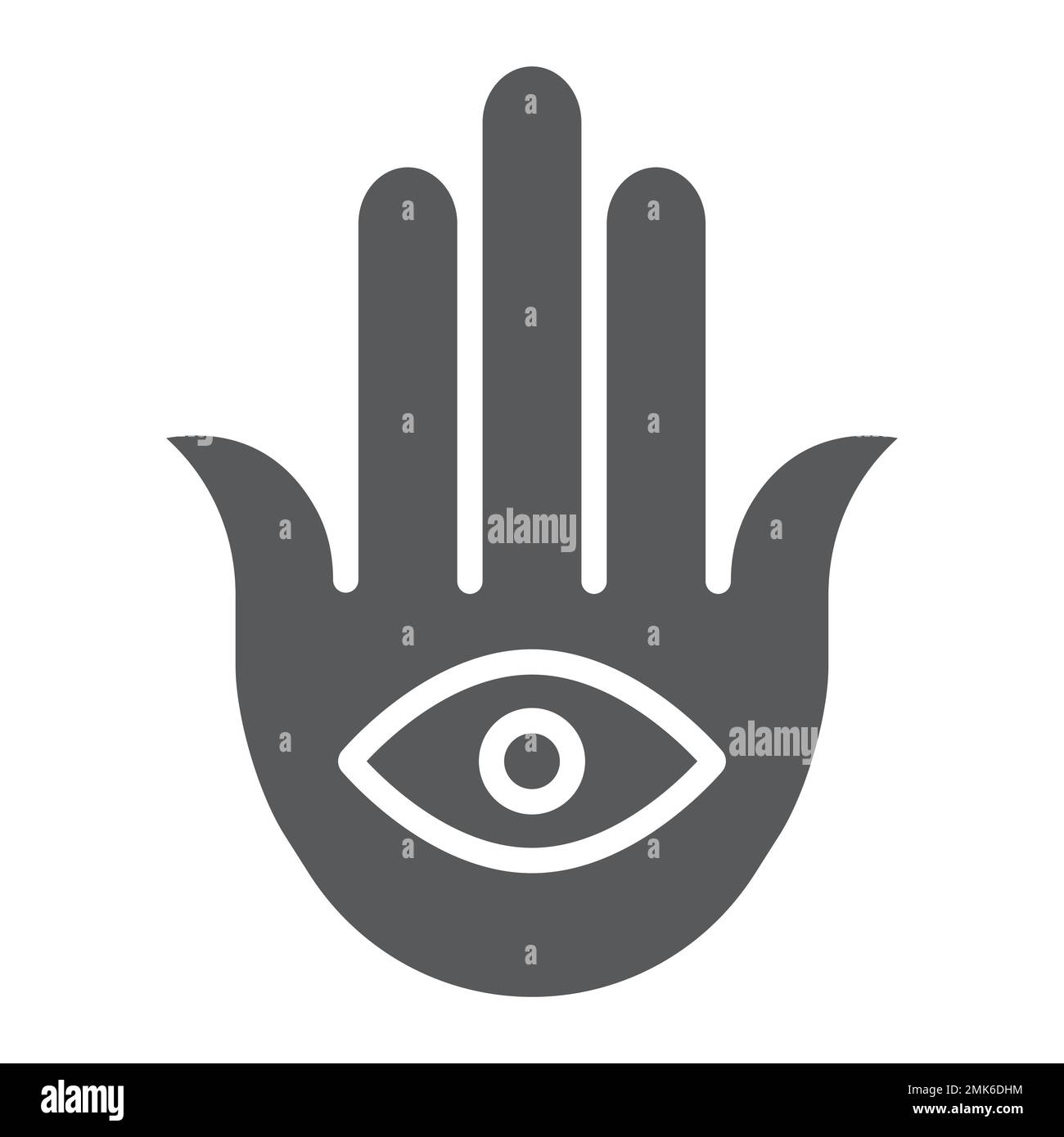 Hamsa glyph icon, luck and talisman, hand sign, vector graphics, a ...