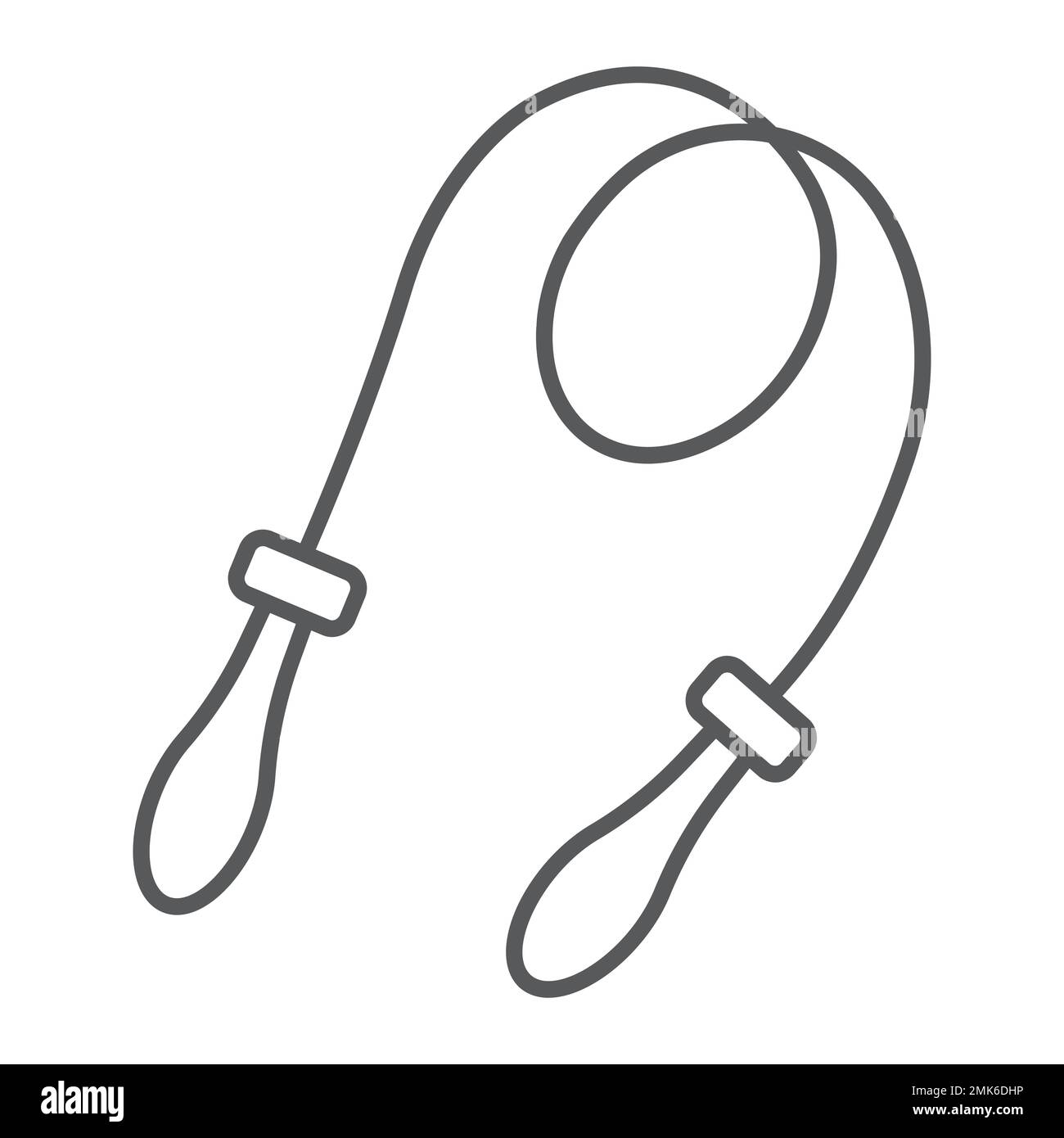 Jumping rope thin line icon, fitness and sport, skipping rope sign ...