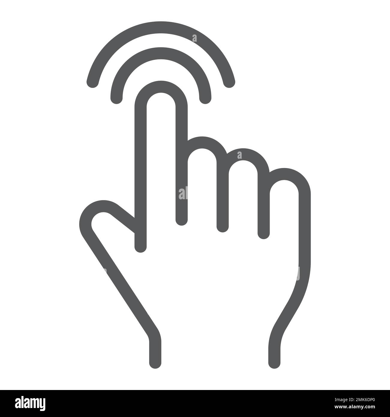 Double tap line icon, finger and gesture, click sign, vector graphics ...