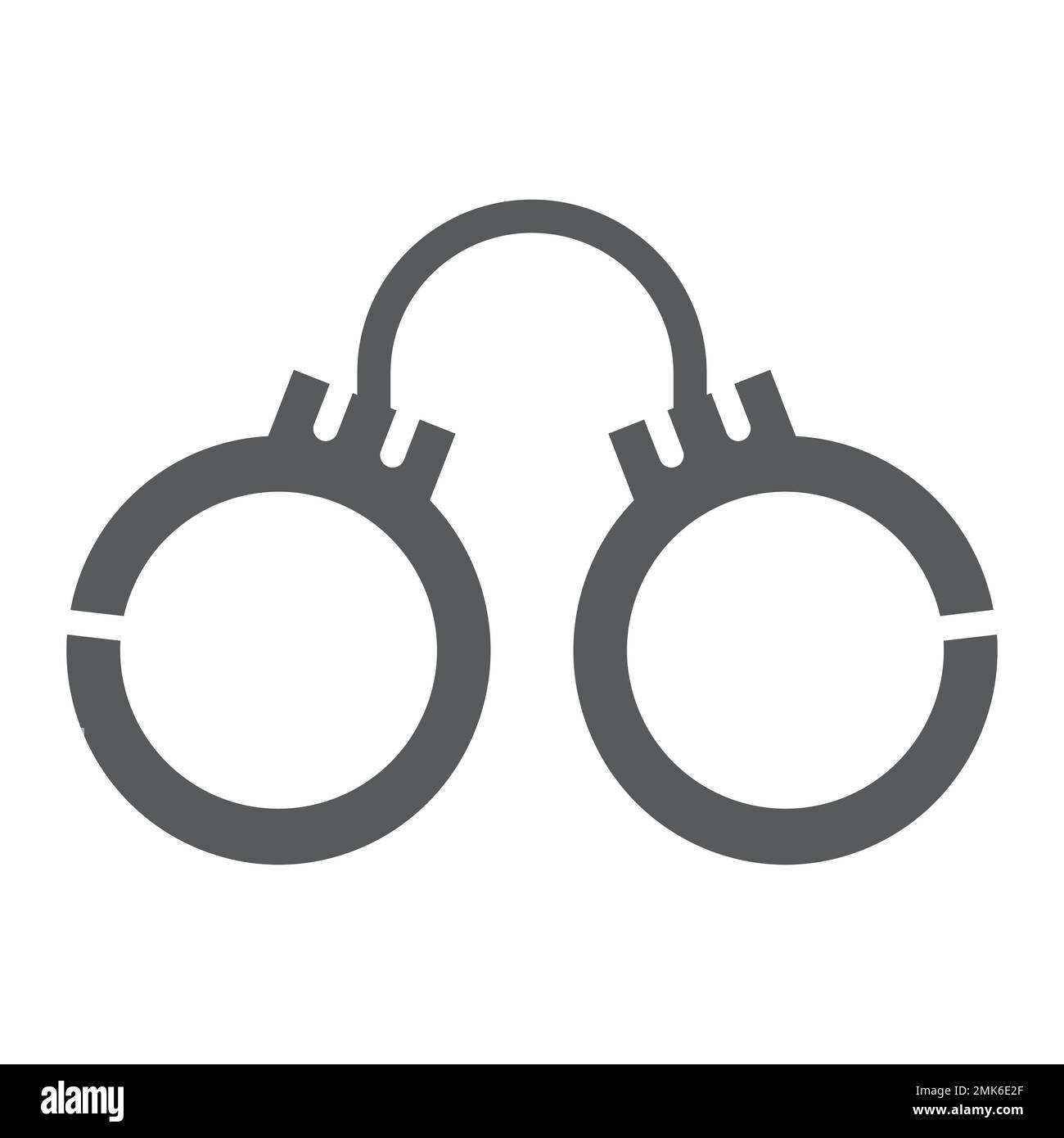 Handcuffs glyph icon, chain and lock, cuffs sign, vector graphics, a ...