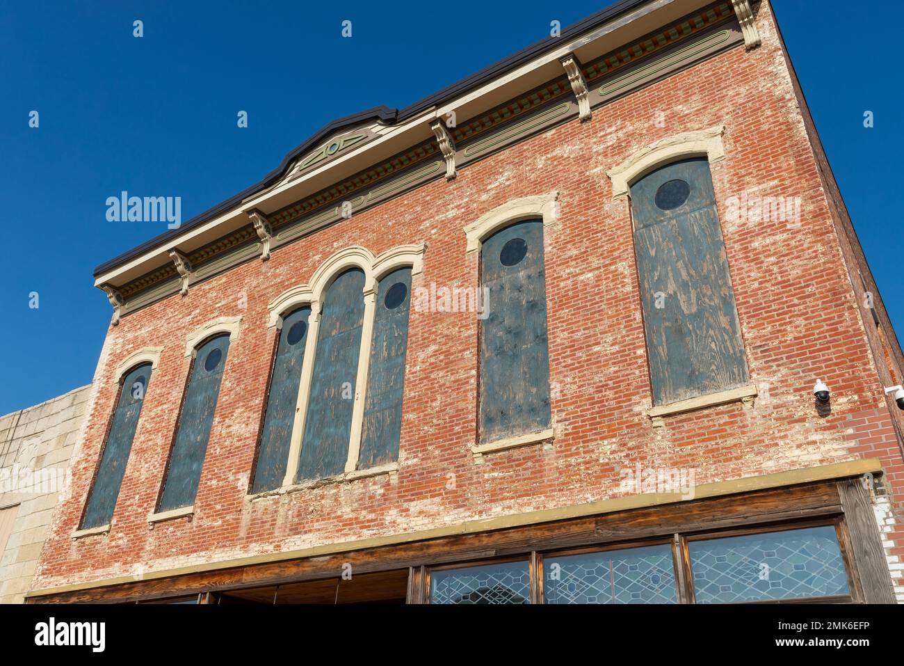 Exterior of old downtown building in Polo, Illinois, USA Stock Photo ...