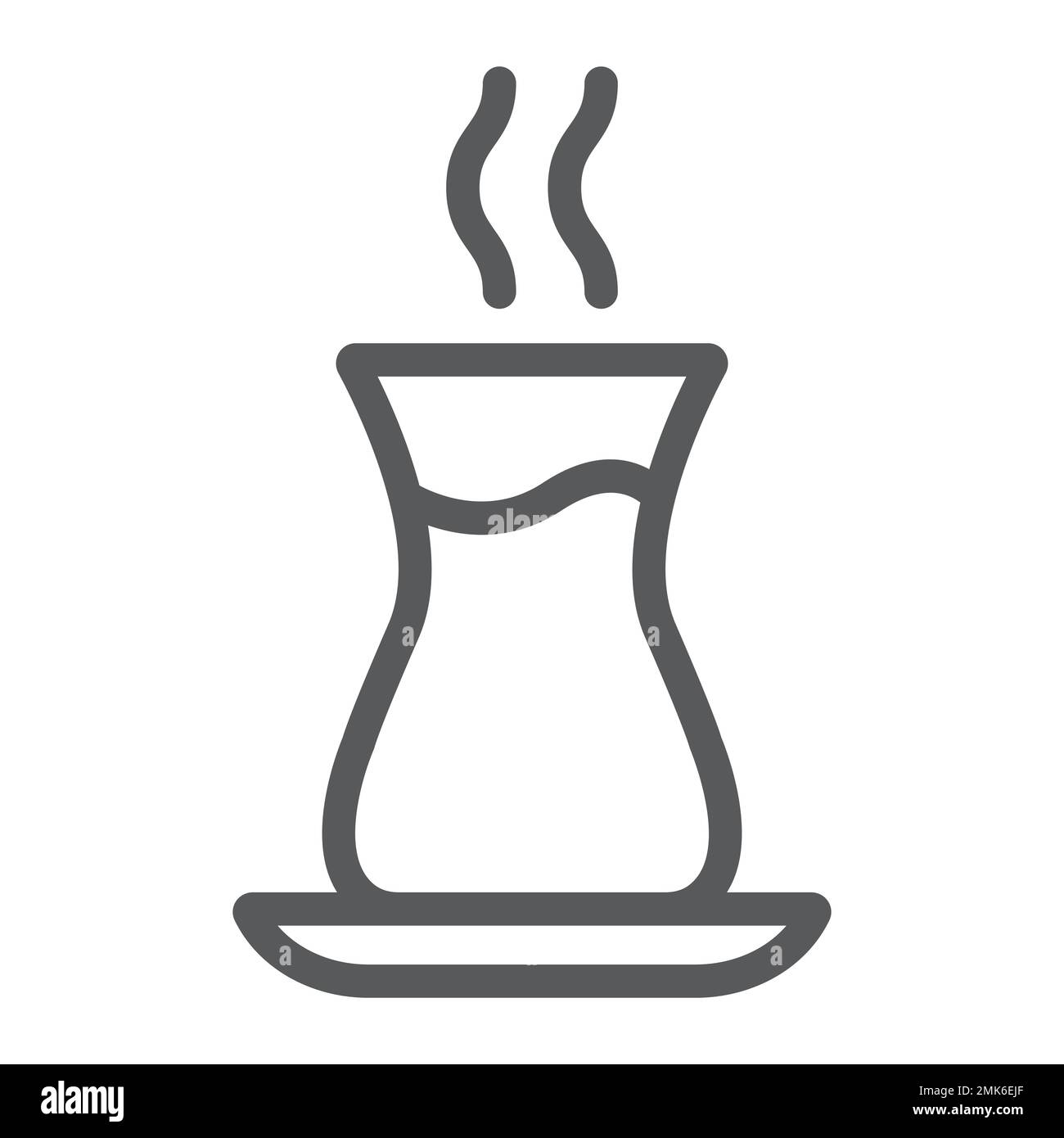 Turkish tea line icon, arab and drink, east tea cup sign, vector ...