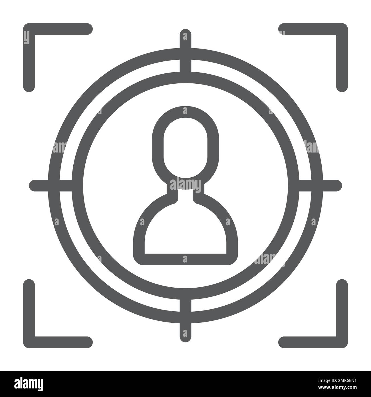 Target line icon, focus and targeting, aim sign, vector graphics, a ...