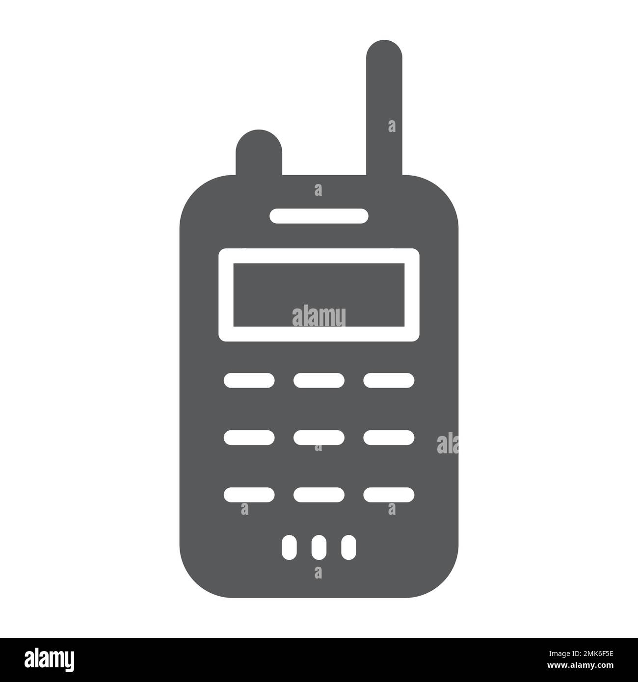 Walkie talkie glyph icon, transmitter and communication, radio set sign ...