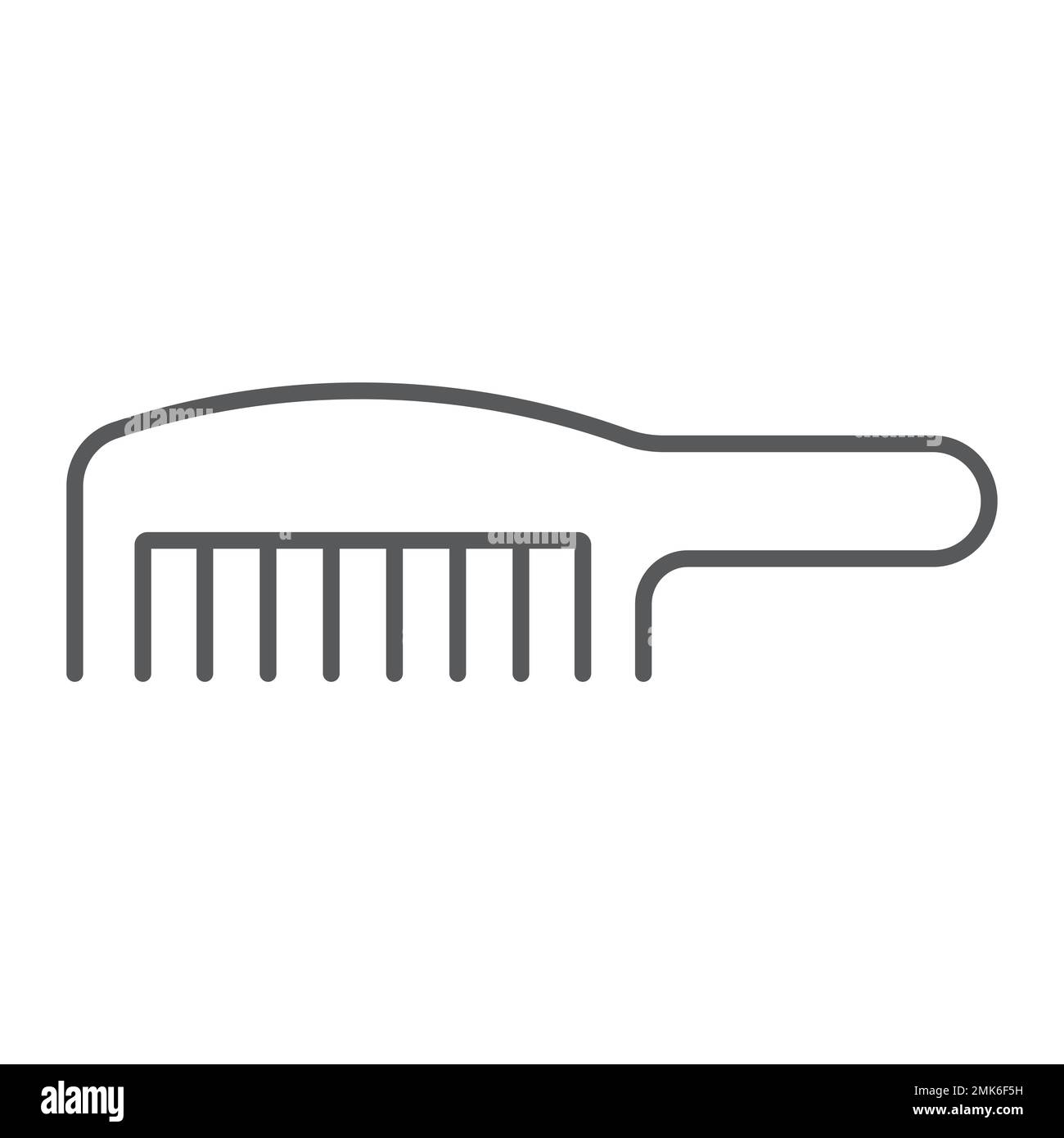 Comb thin line icon, barber and beauty, hairbrush sign, vector graphics ...
