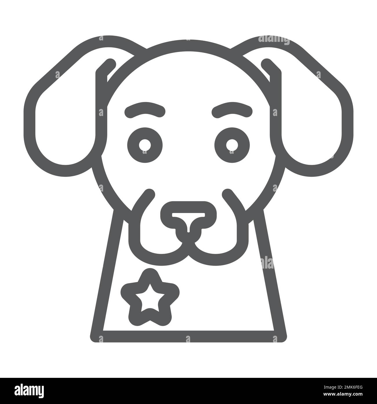 Police dog line icon, guard and pet, animal sign, vector graphics, a ...