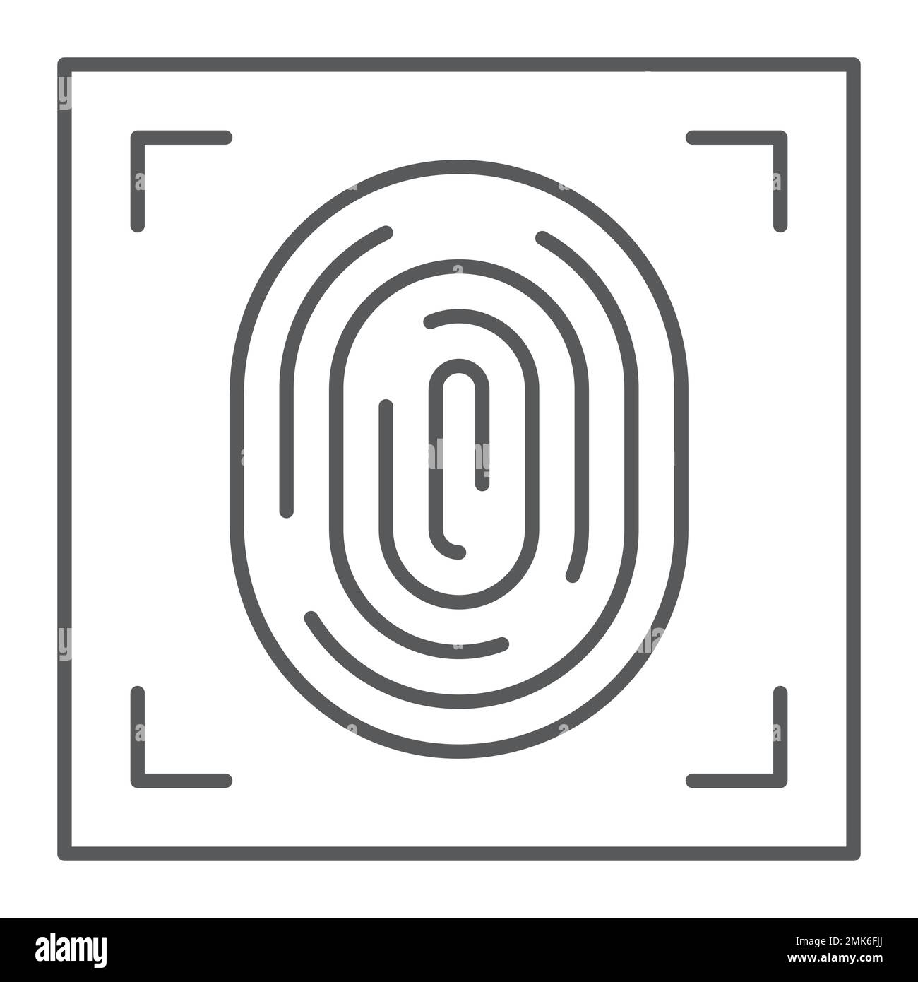 Fingerprint Thin Line Icon Id And Security Print Sign Vector Graphics A Linear Pattern On A
