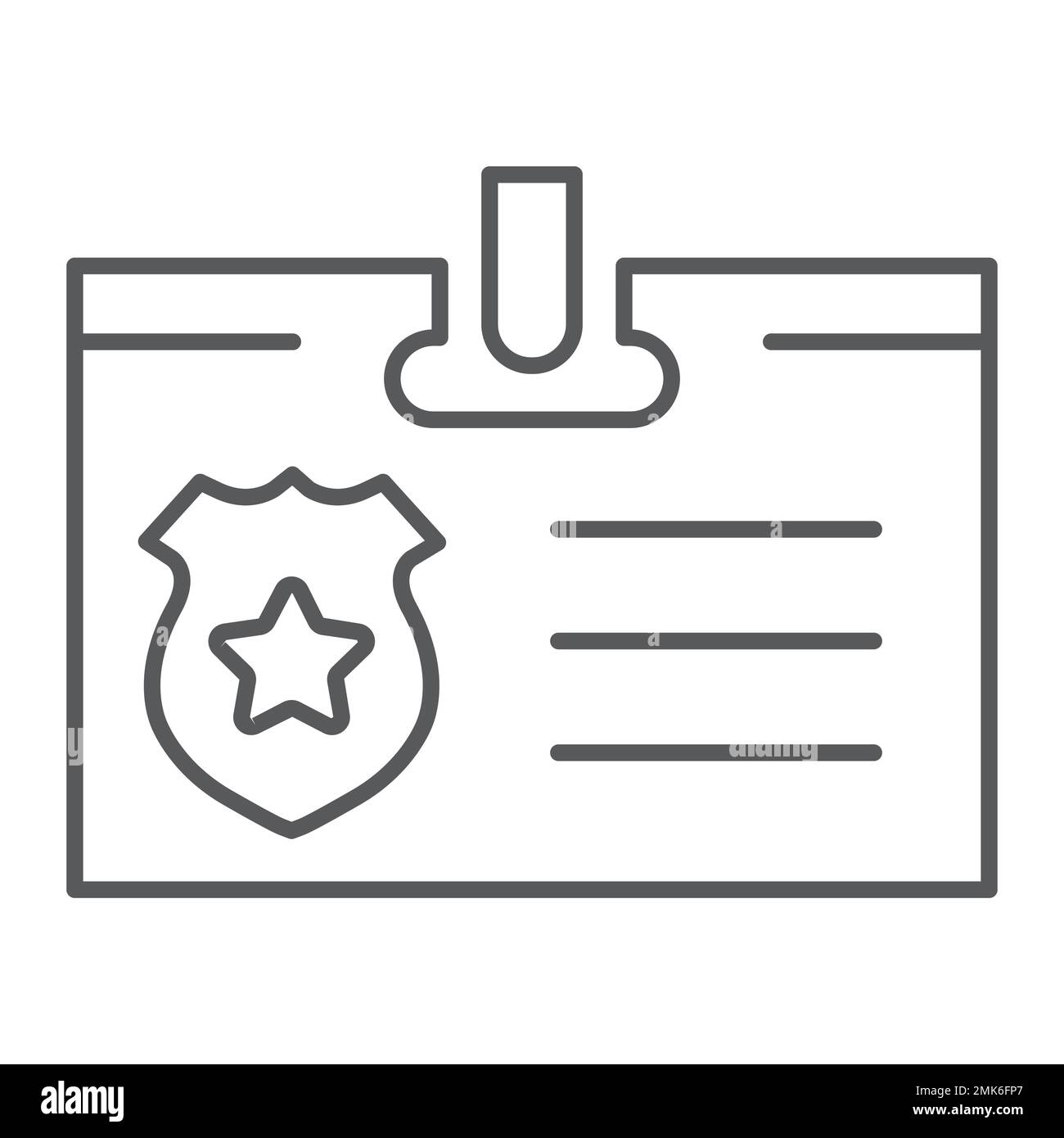 Id card thin line icon, identity and identification, personal badge ...