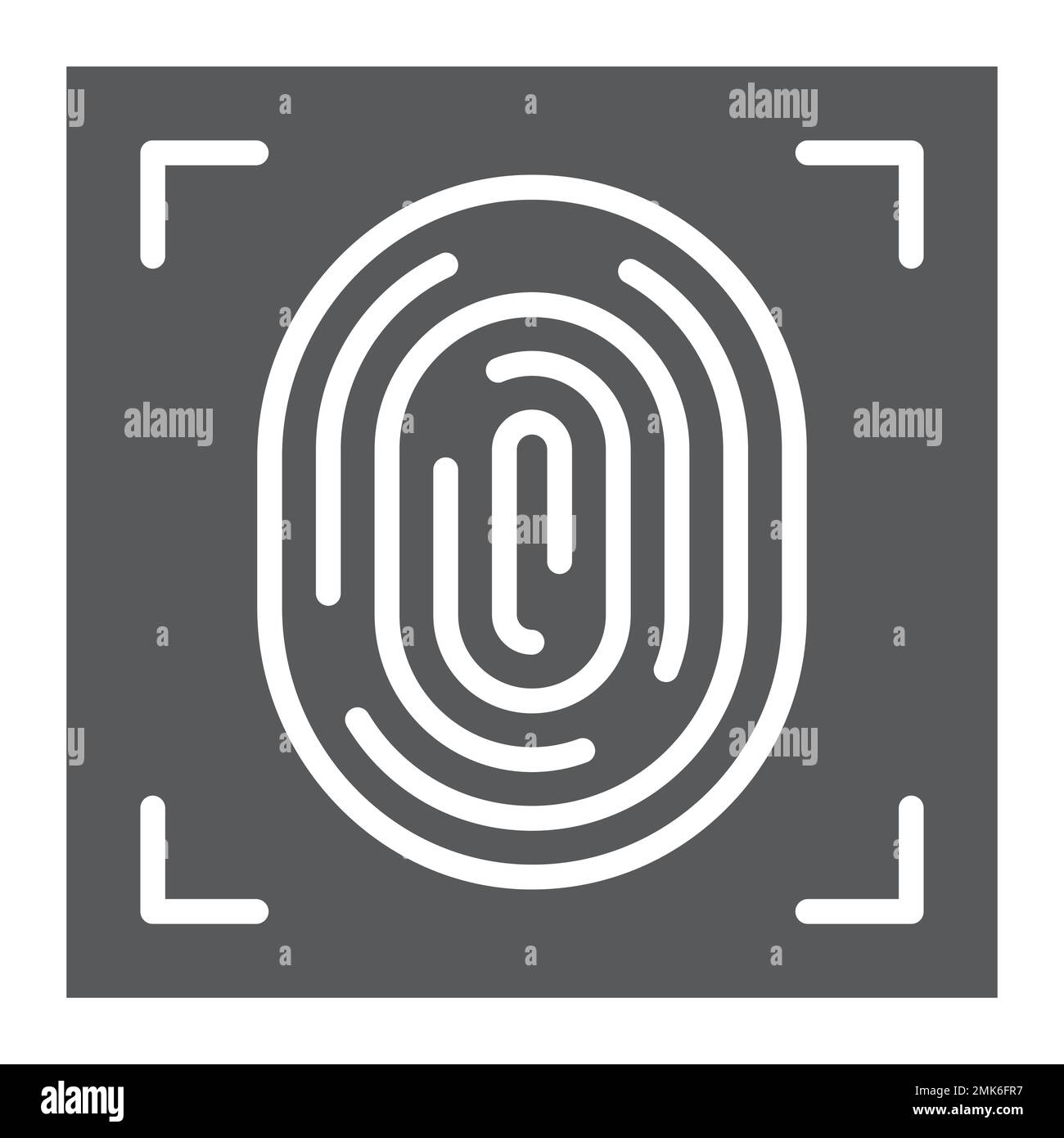Fingerprint glyph icon, id and security, print sign, vector graphics, a ...