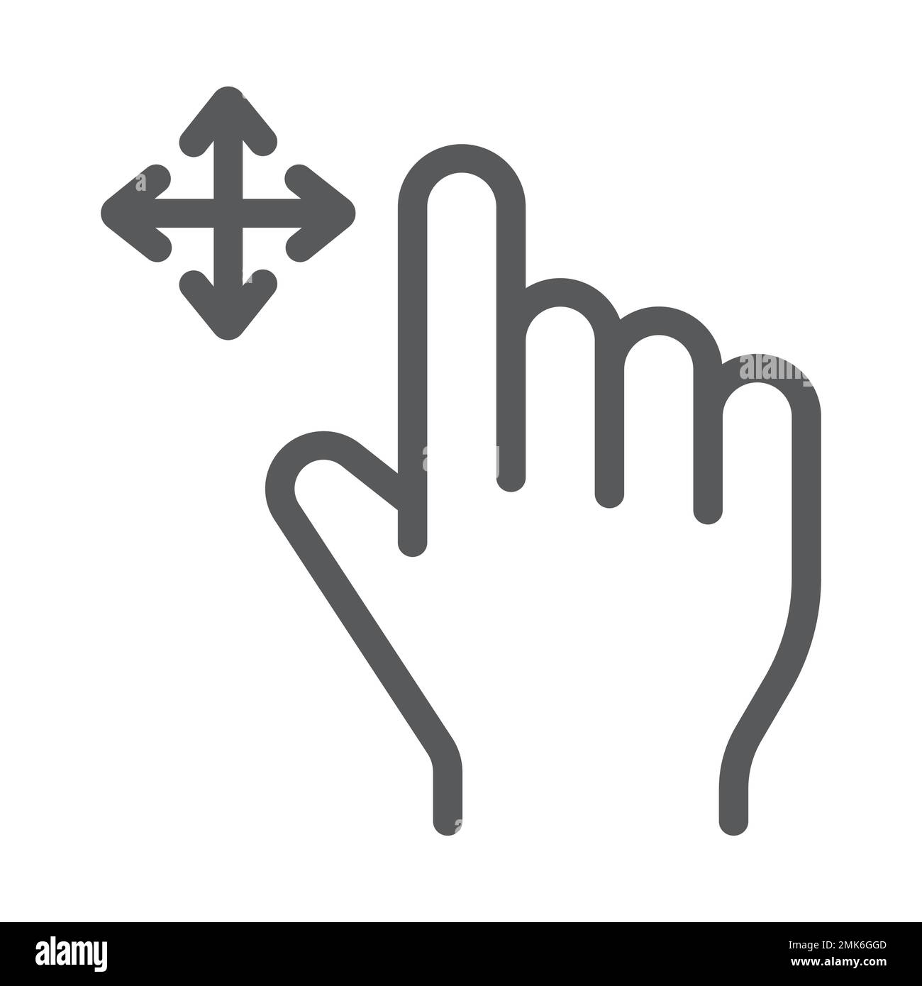 Free drag line icon, gesture and hand, swipe sign, vector graphics, a ...