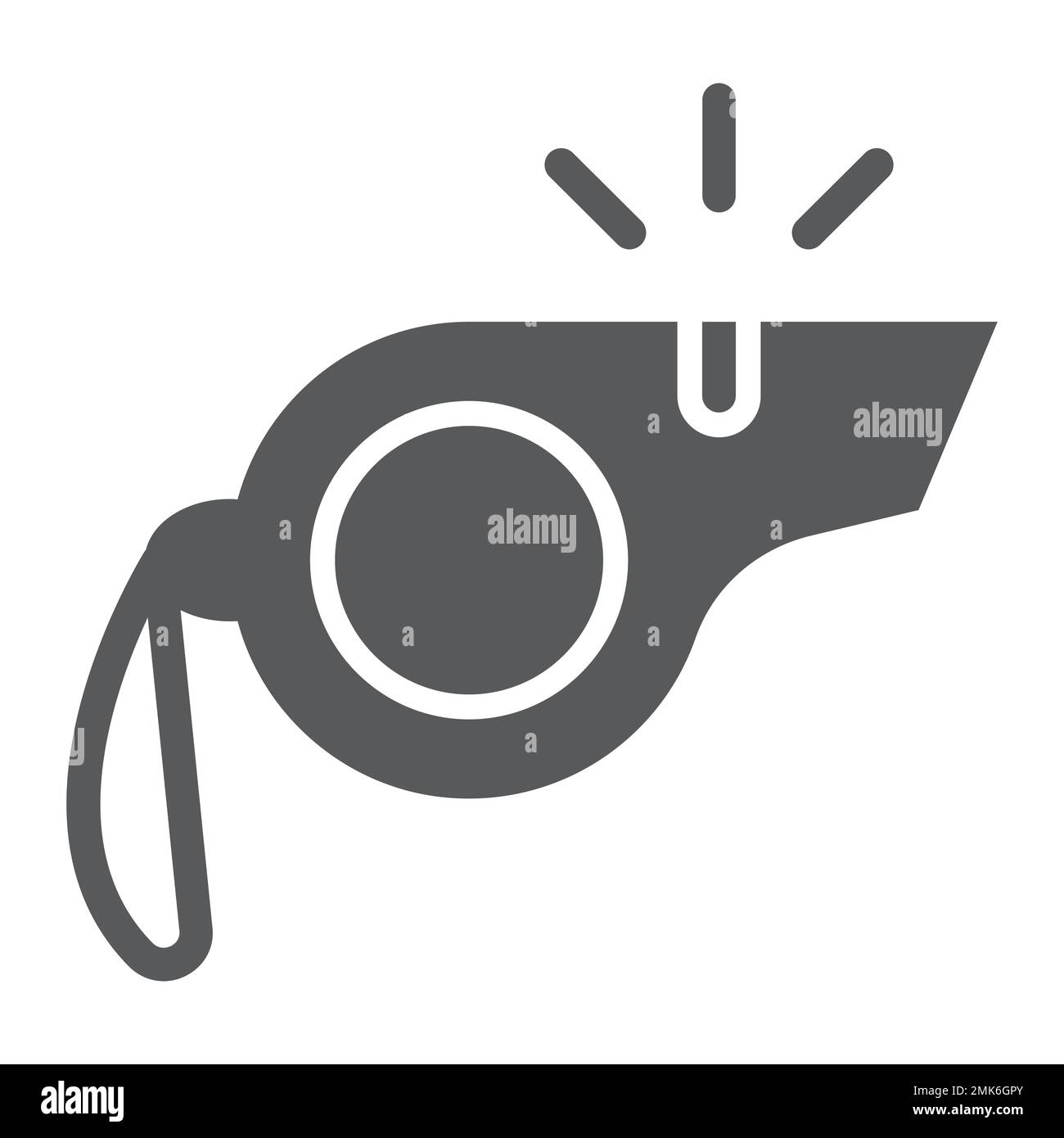 Whistle glyph icon, equipment and tool, blower sign, vector graphics, a ...