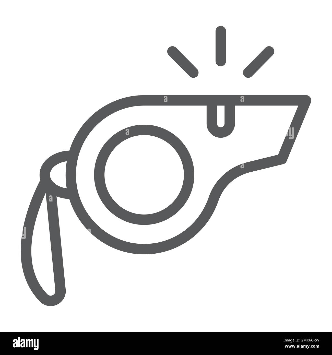 Whistle line icon, equipment and tool, blower sign, vector graphics, a ...