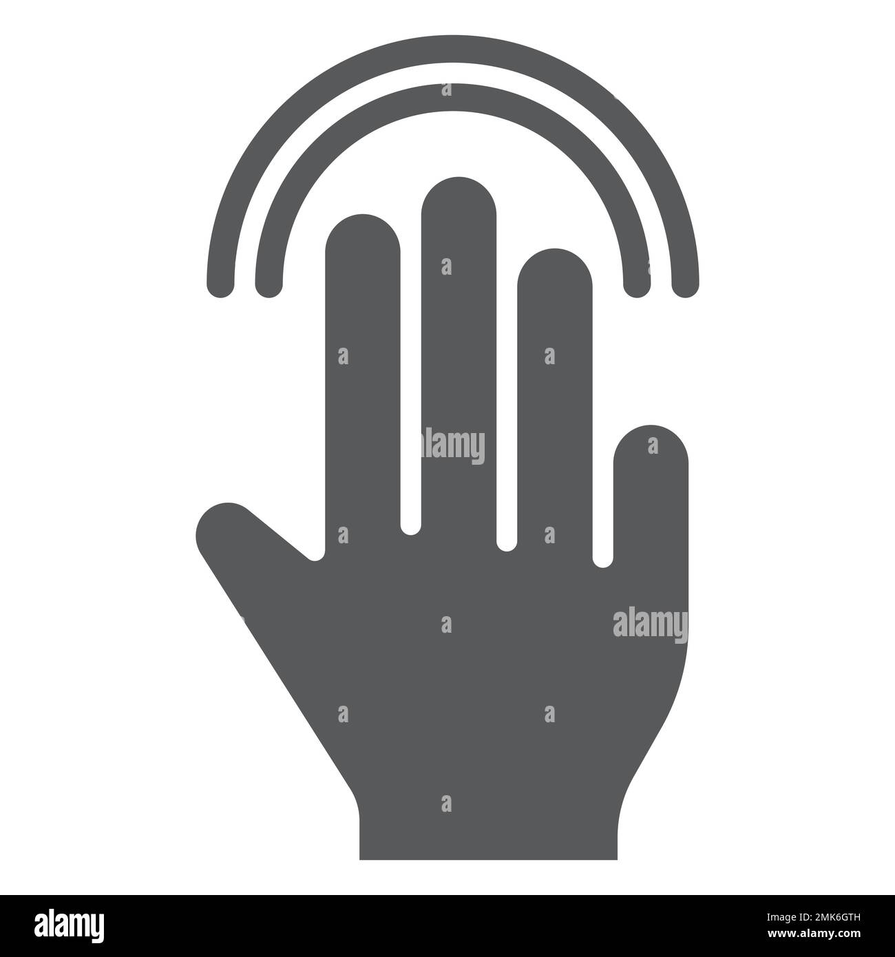 Triple double tap glyph icon, gesture and hand, click sign, vector ...