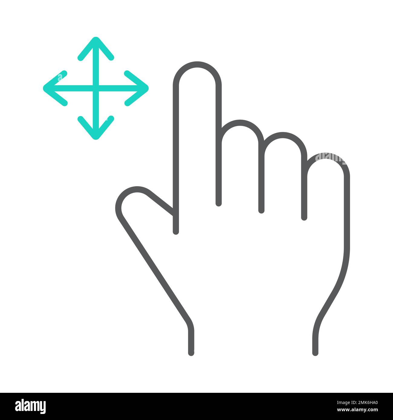 Free drag thin line icon, gesture and hand, swipe sign, vector graphics ...
