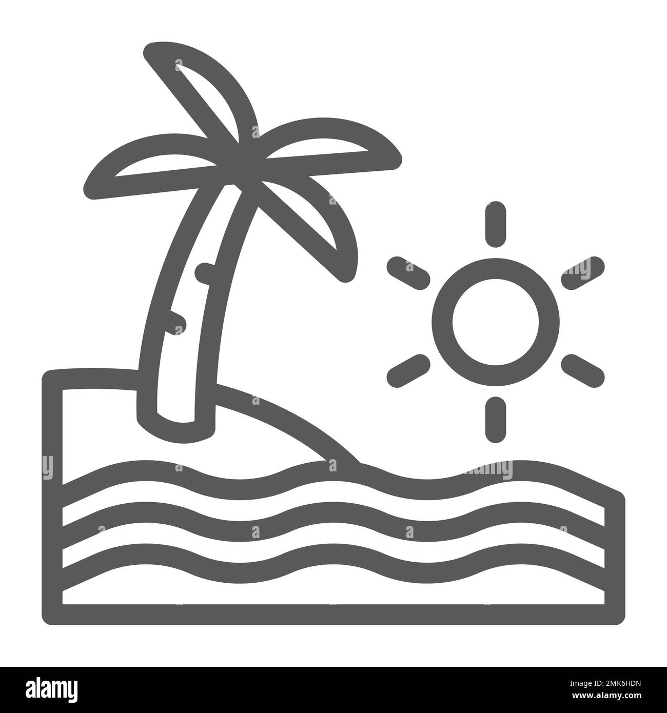 Beach line icon, travel and vacation, sea sign, vector graphics, a ...