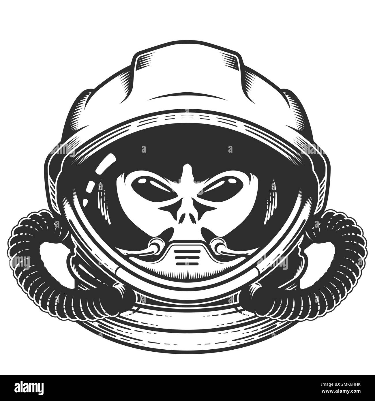 Face of space alien, extraterrestrial astronaut in space helmet, alien ...