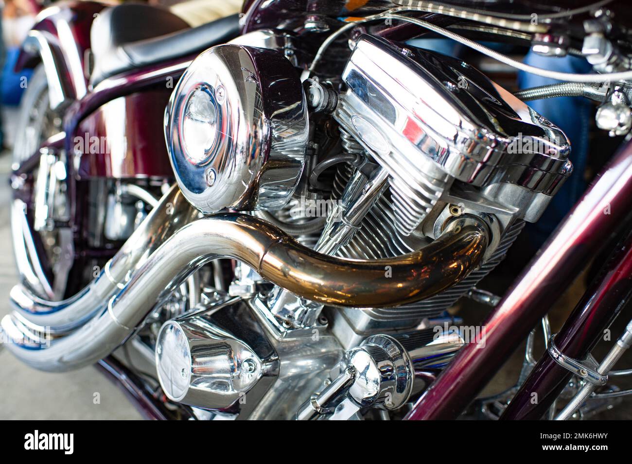 Custom motorcycle custombike metal chrome engine part detailed Stock ...