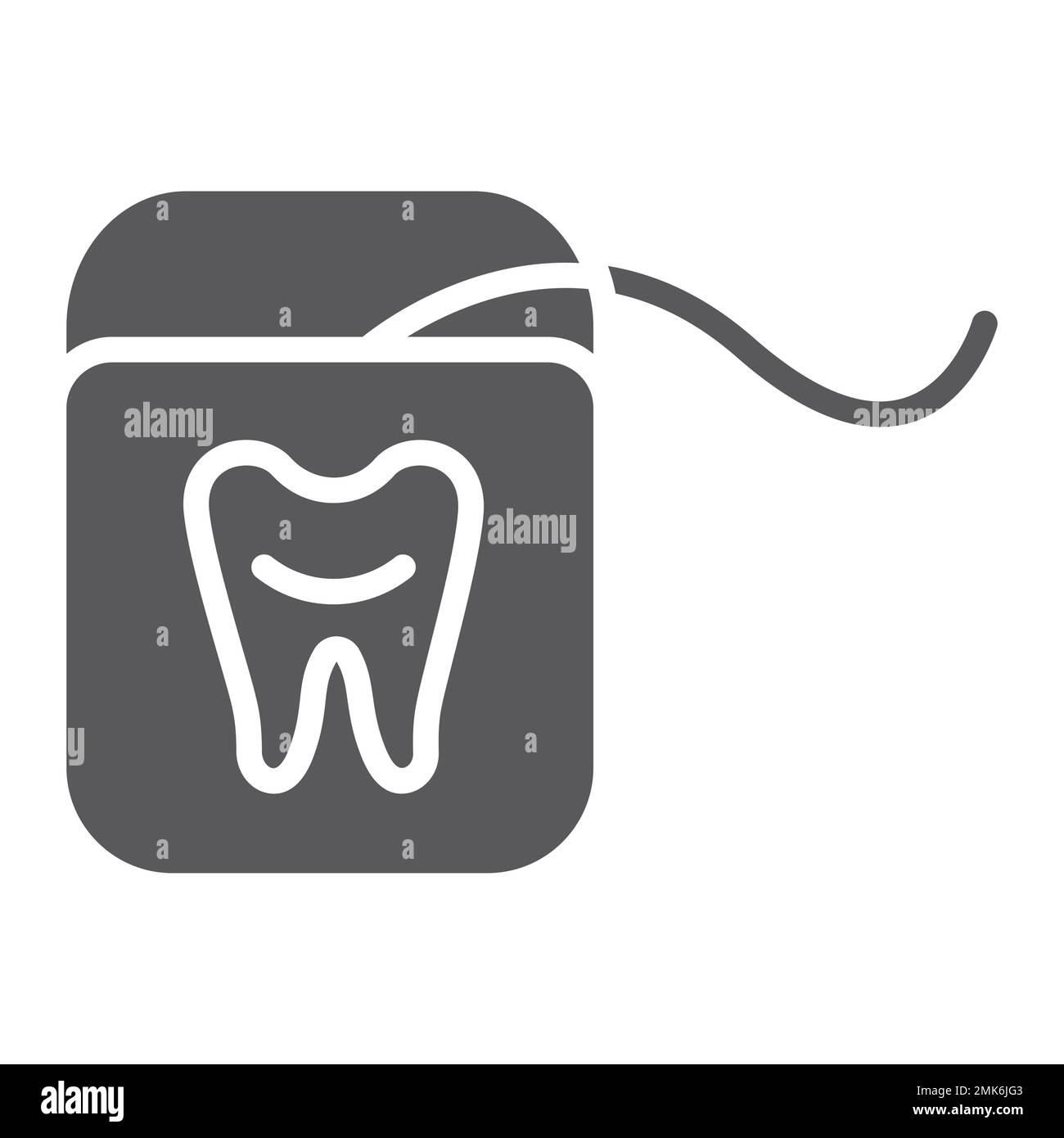 Dental floss glyph icon, dentist and dentistry, tooth care sign, vector graphics, a solid ...