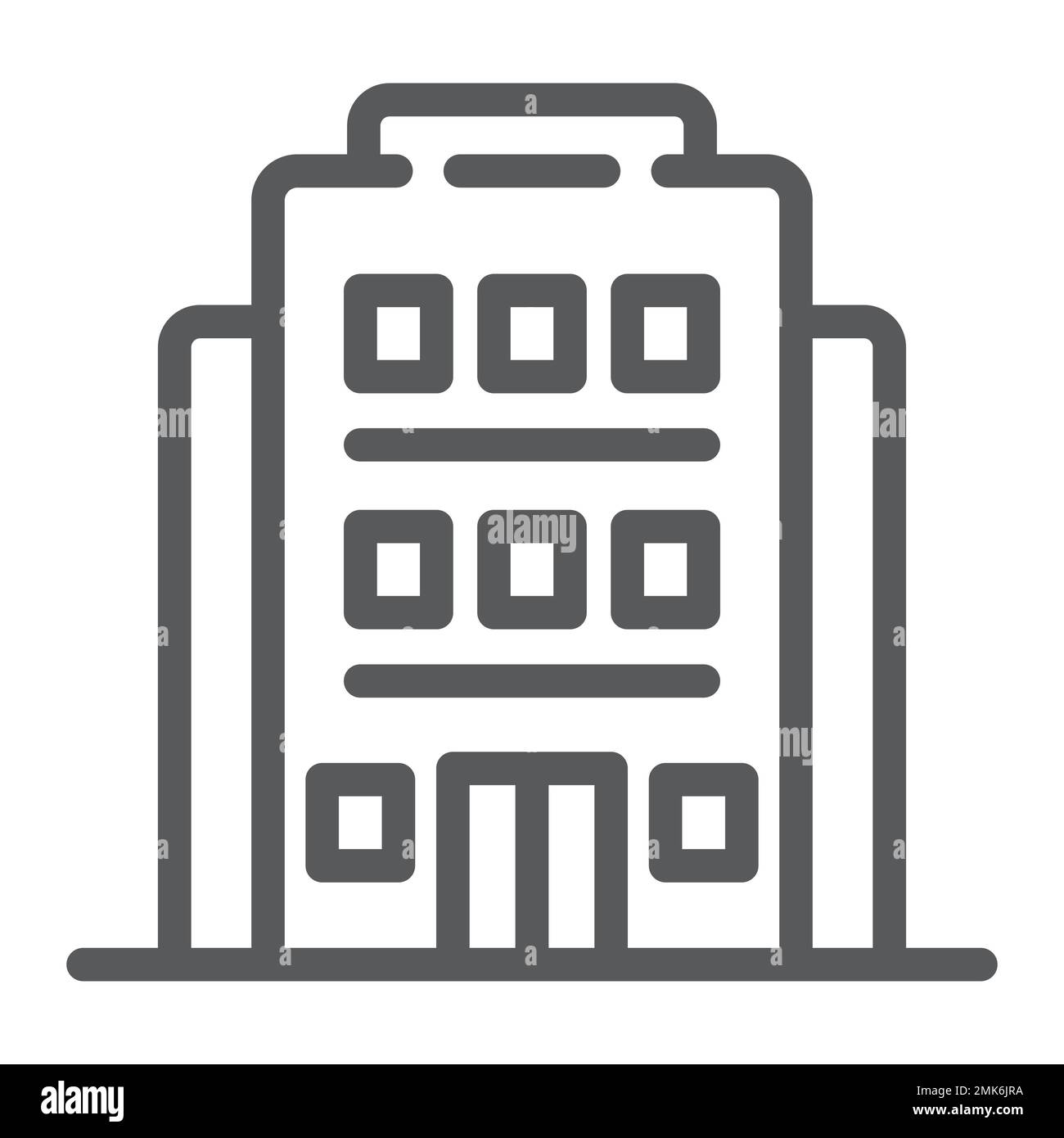 Hotel line icon, architecture and travel, building sign, vector ...