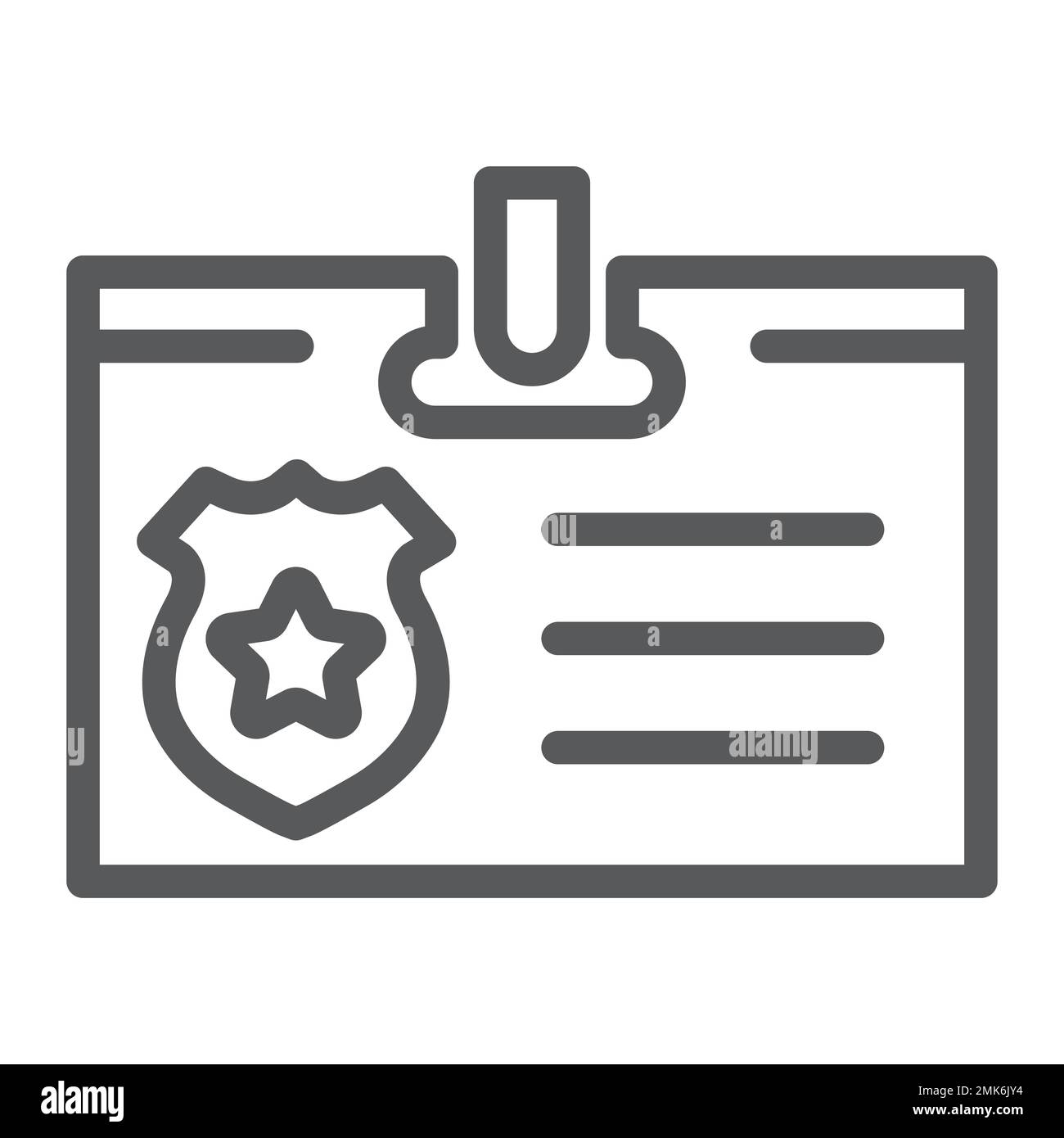 Id card line icon, identity and identification, personal badge sign ...