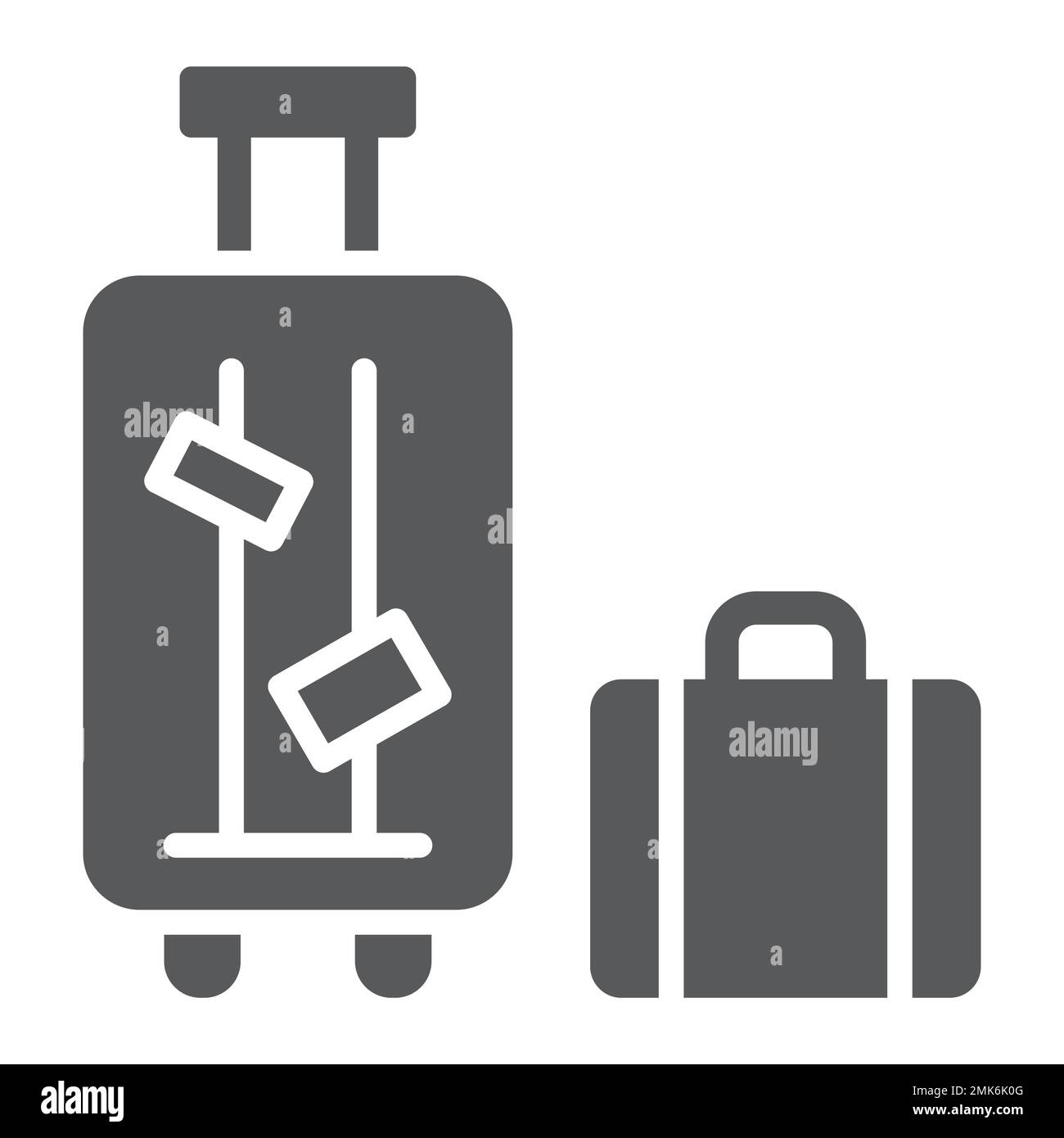 Luggage glyph icon, suitcase and bag, baggage sign, vector graphics, a ...