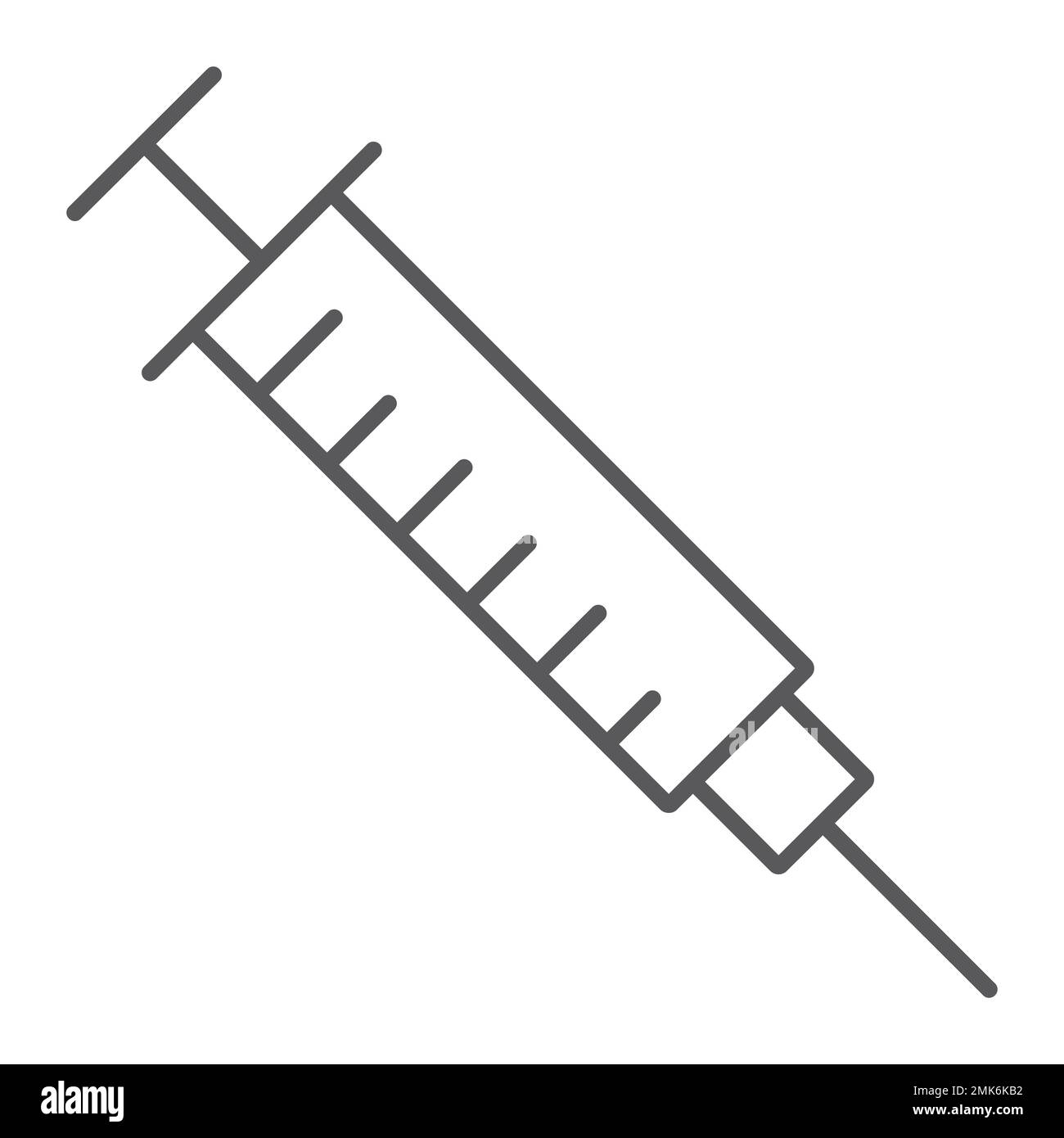 Syringe thin line icon, medicine and hospital, needle sign, vector ...