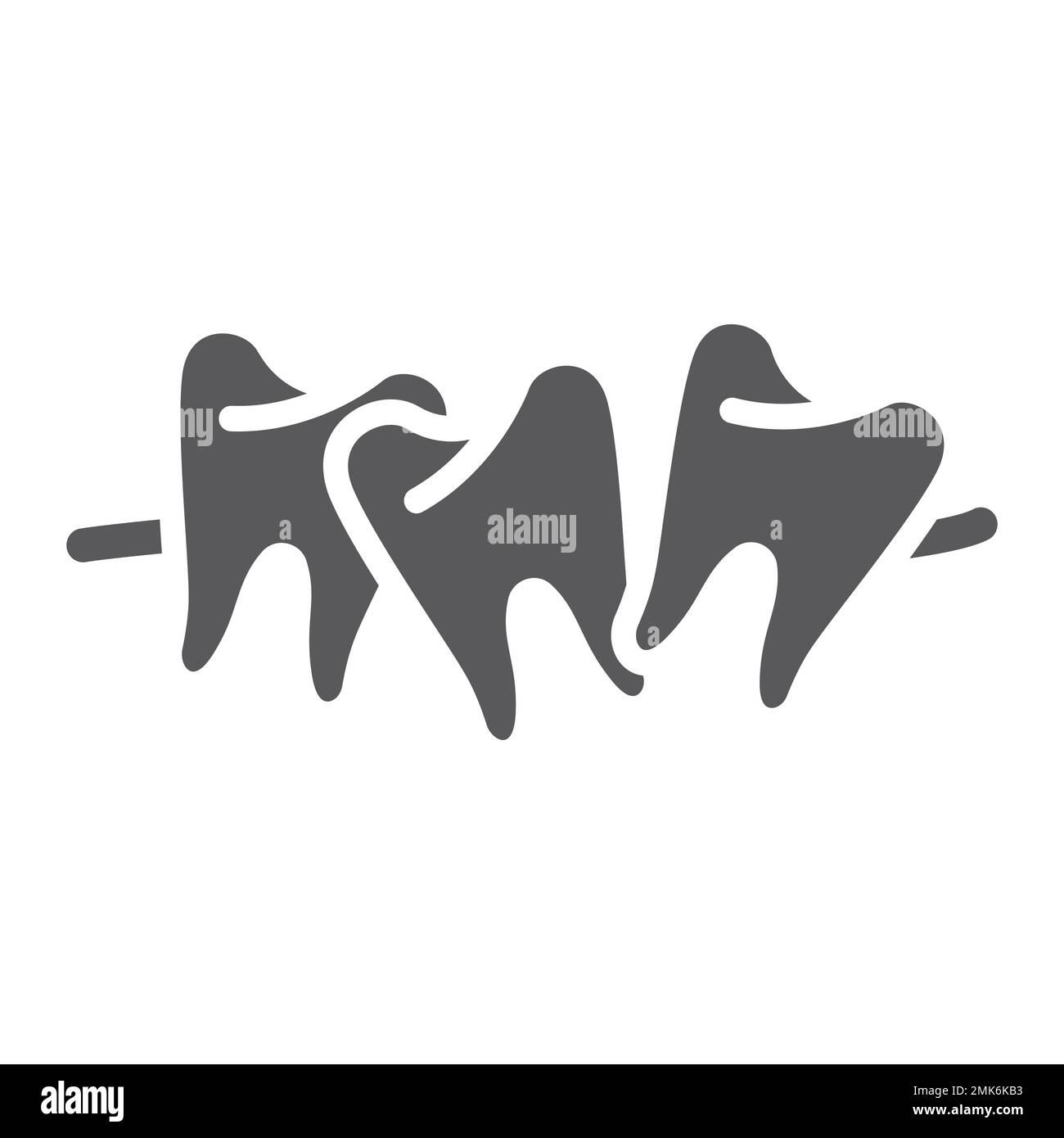 Crooked teeth glyph icon, dental and dentistry, cavity sign, vector ...