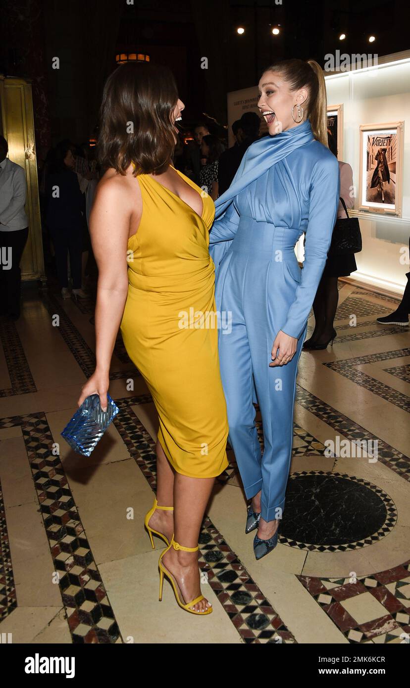 Models Ashley Graham, left, and Gigi Hadid pose together at Variety's ...