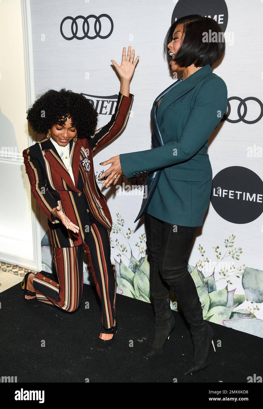 Honoree Taraji P. Henson, right, and actress Yara Shahidi attend ...