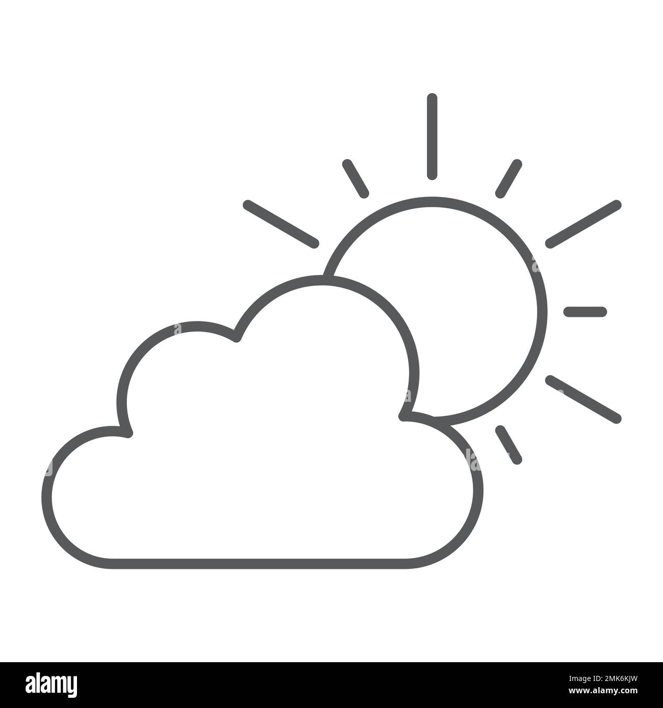Weather thin line icon, sky and climate, sun and cloud sign, vector ...