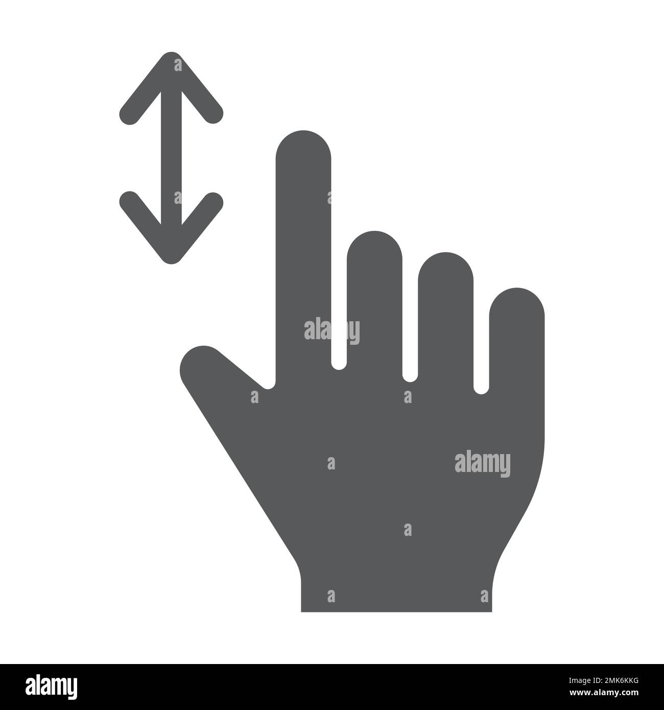 Vertical scroll glyph icon, finger and gesture, hand sign, vector ...